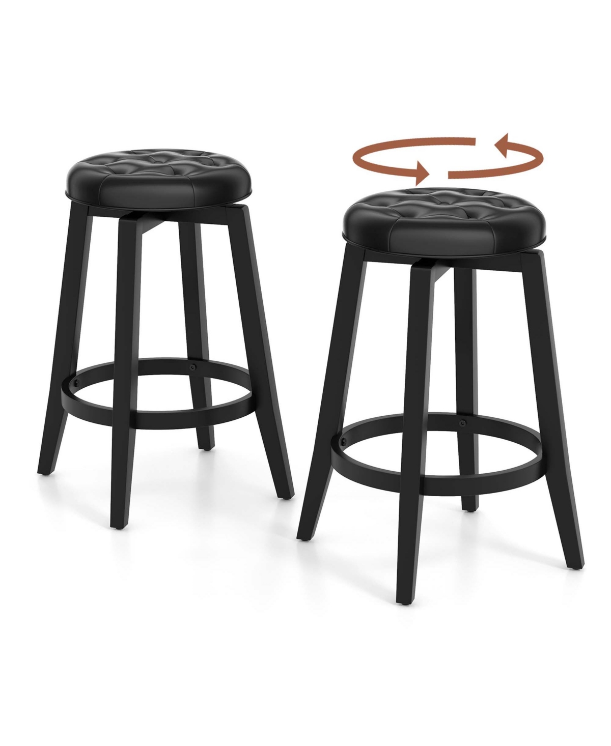 Click here for 26" Swivel Bar Stool Set of 2 Upholstered Cou... prices