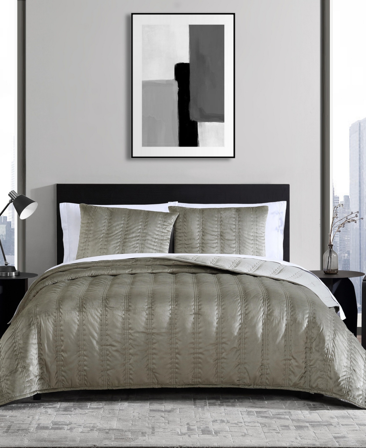 Click here for Closeout! Vera Wang Linear Stitch Velvet 3-Pc. Qui... prices