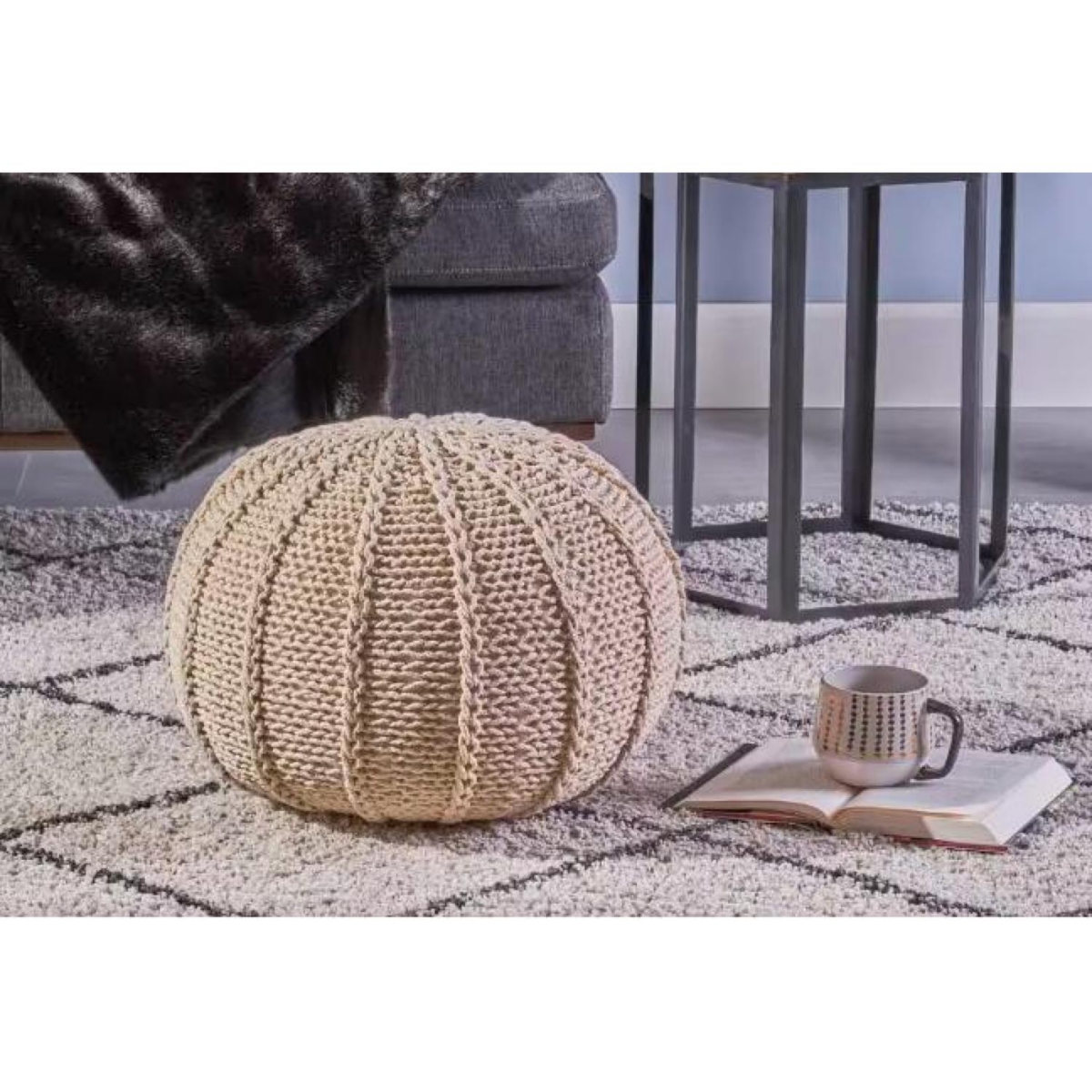 Click here for Streamdale Furniture Cozy Knitted Pouf: Style  Com... prices