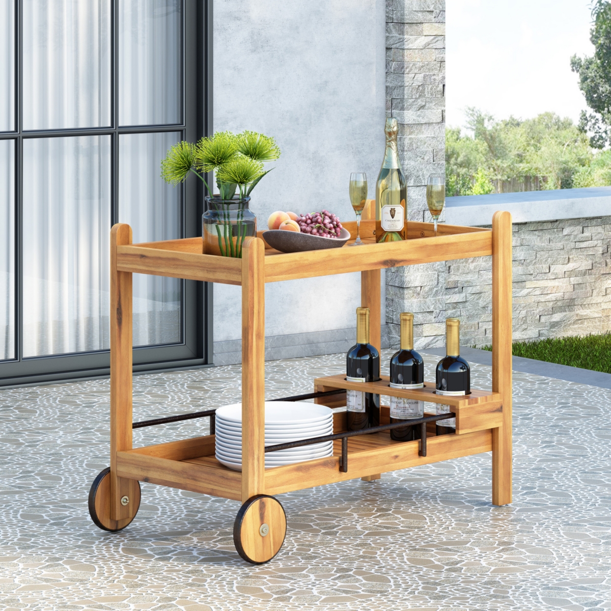 Click here for Streamdale Furniture Louisiana Bar Cart - brown prices
