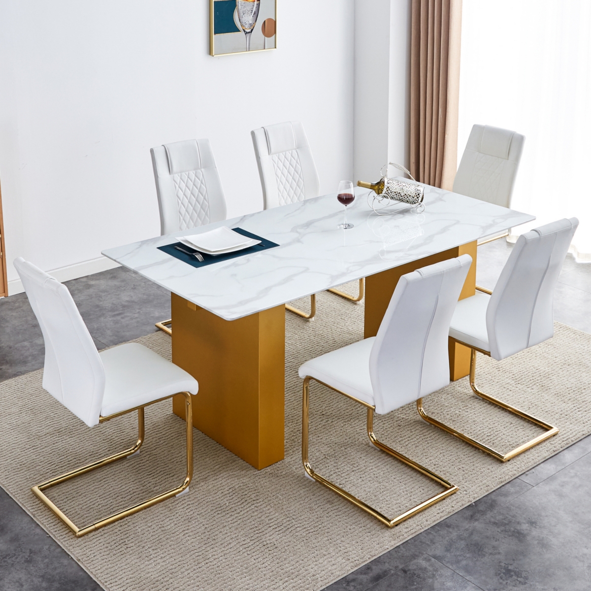 Click here for Simplie Fun Table and chair set.Large modern recta... prices