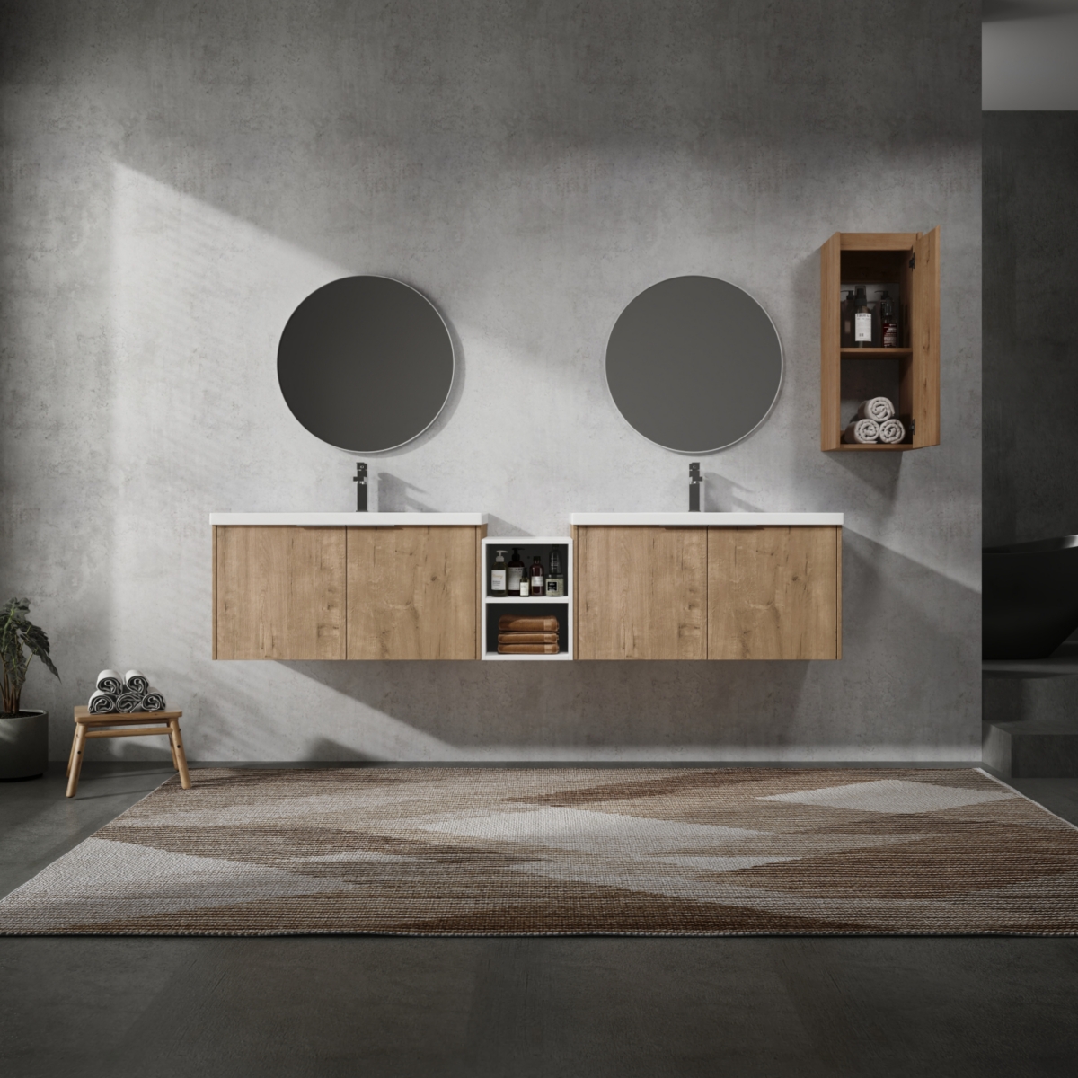 Click here for Streamdale Furniture 84 Wall-Mounted Bathroom Vani... prices