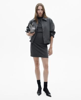 Mango Women's Herringbone Pattern Dress - Macy's