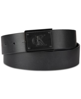 Calvin Klein Men's CK Plate Plaque Belt - Macy's