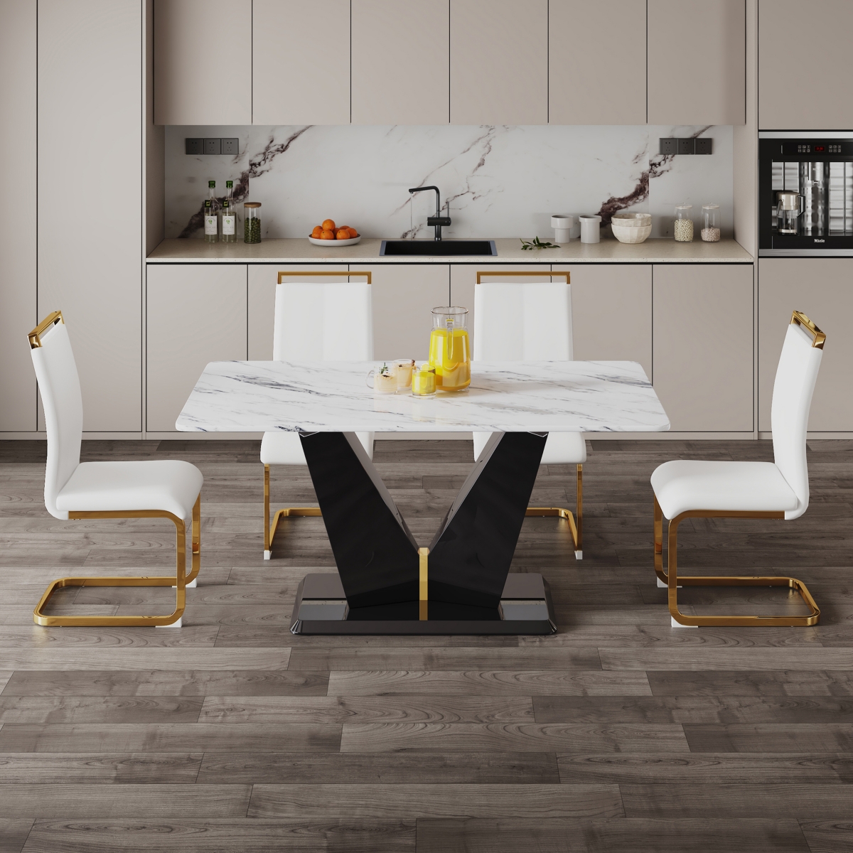 Click here for Streamdale Furniture Table and chair set  white im... prices