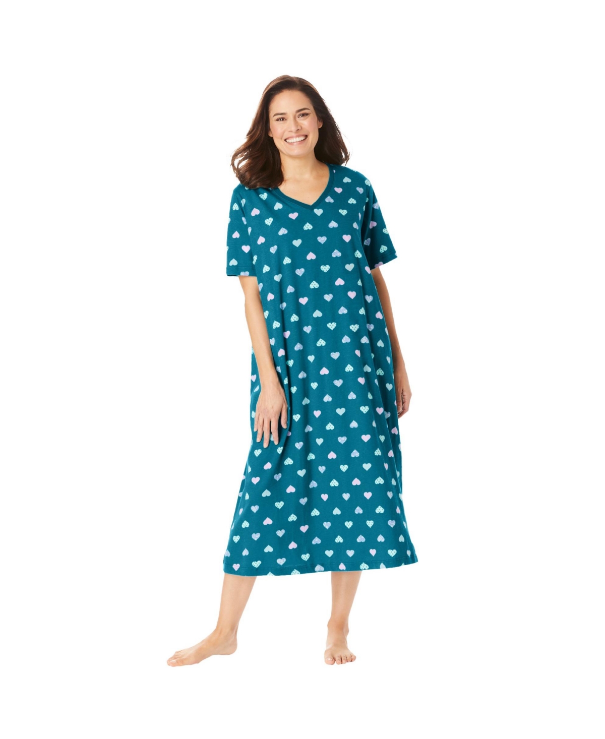 Click here for Dreams & Co. Womens Long Print Sleepshirt - Deep t... prices