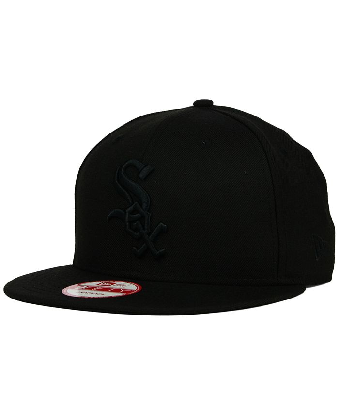New Era Chicago White Sox Black on Black 9FIFTY Snapback Cap - Macy's