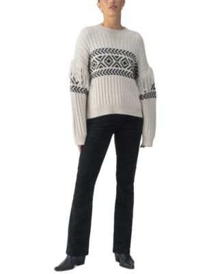 Sanctuary Women's Artisan Fringe-Trim Sweater - Macy's