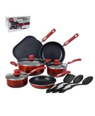 Hamilton Beach Aluminum Covered Cookware Set, Nonstick Saucepan, Dutch ...