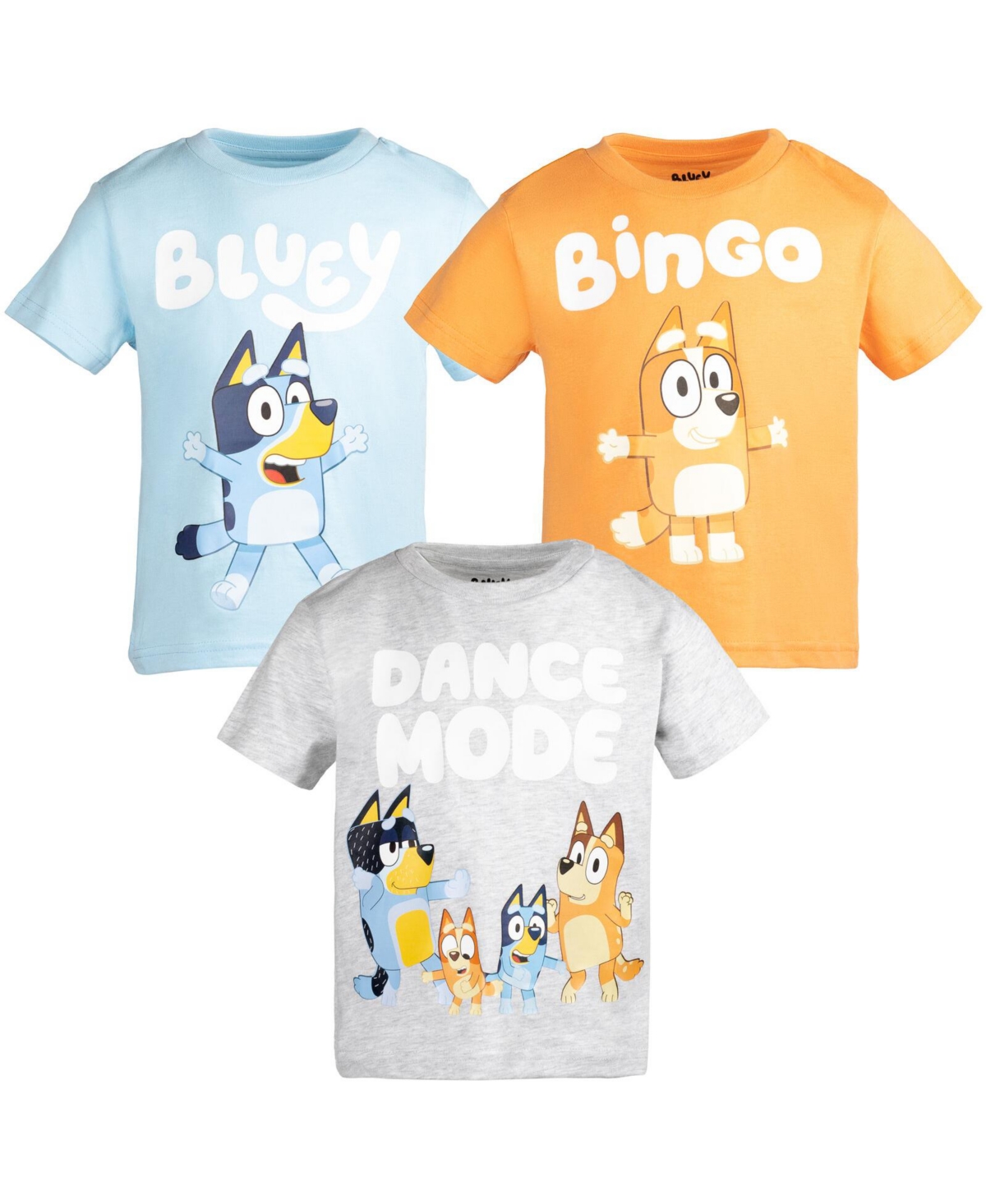 Click here for Bluey Boys 3 Pack T-Shirts - Orange/blue/gray prices