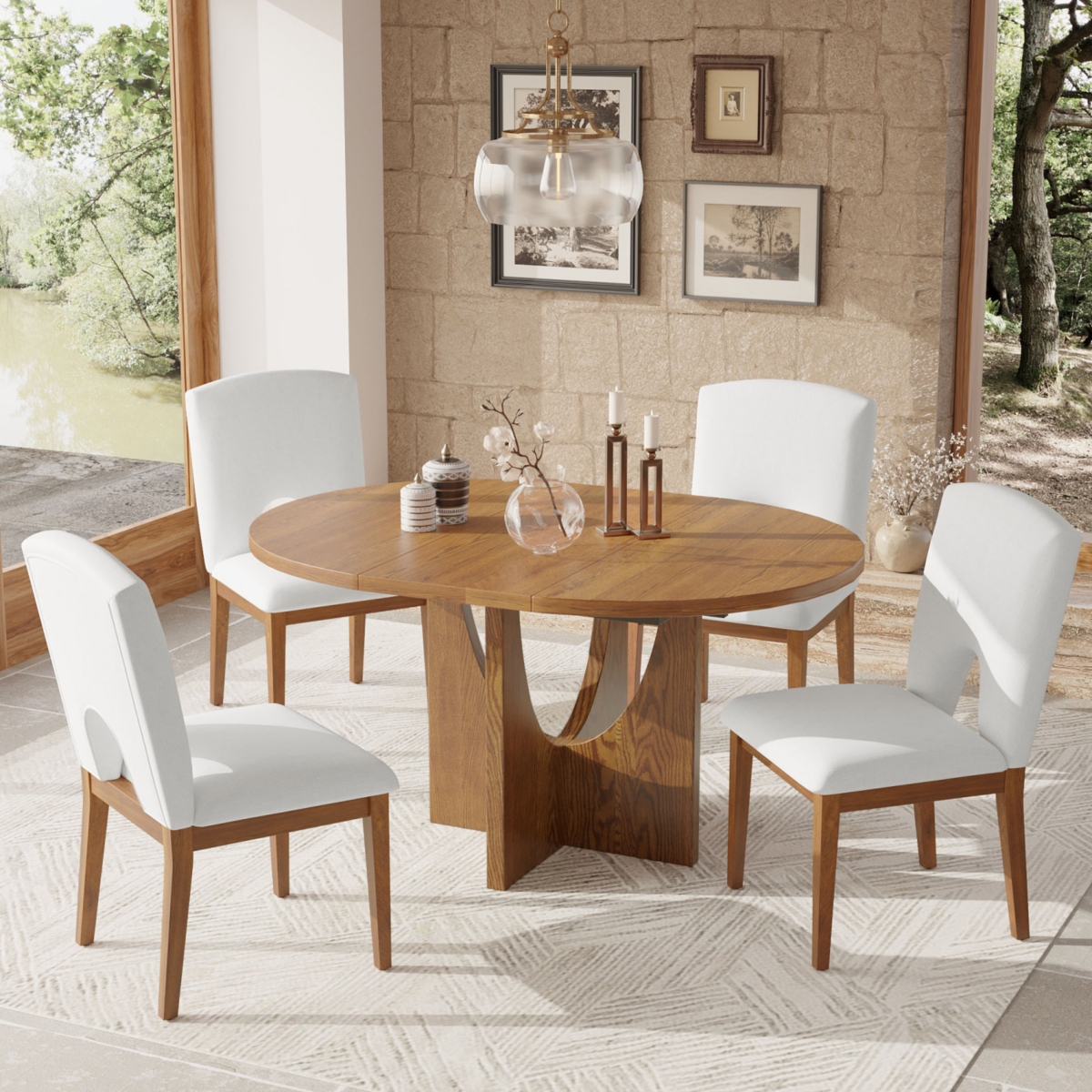 Click here for Simplie Fun Modern 5-Piece Extendable Round Dining... prices