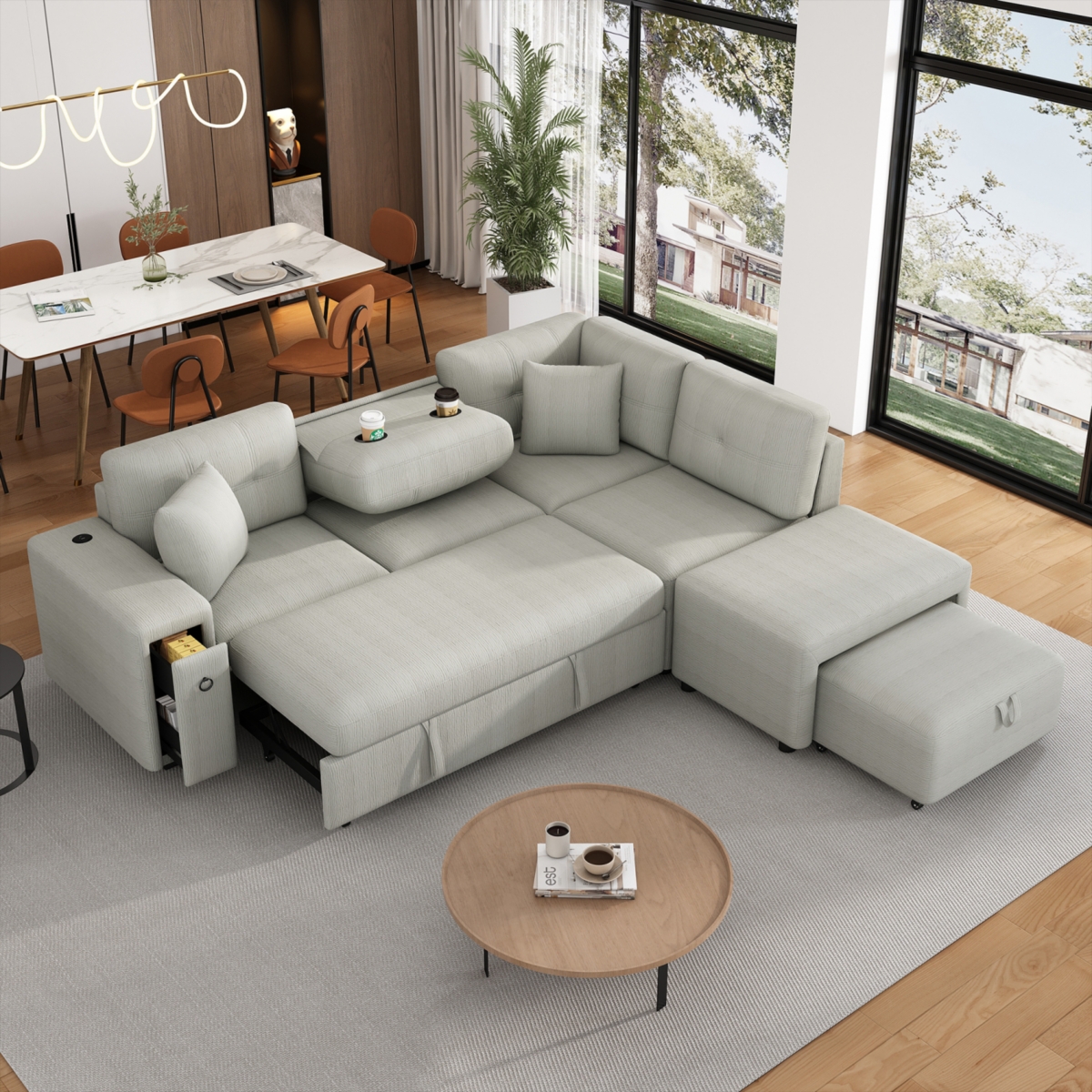 Click here for Simplie Fun 86.6 Sectional Sofa L-shaped Sofa Couc... prices
