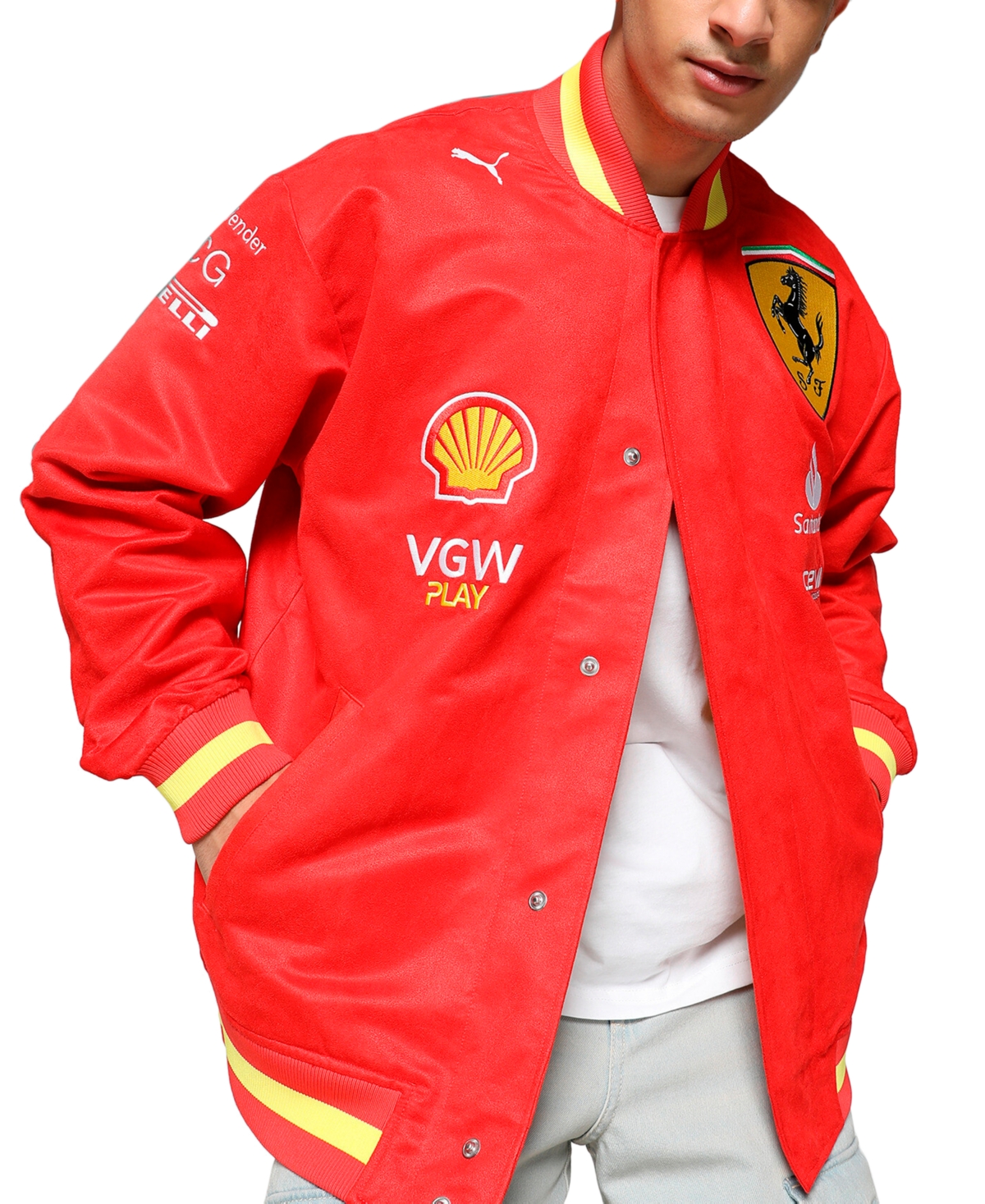 Puma Men's Scuderia Ferrari Team Varsity Jacket - Red | Smart Closet