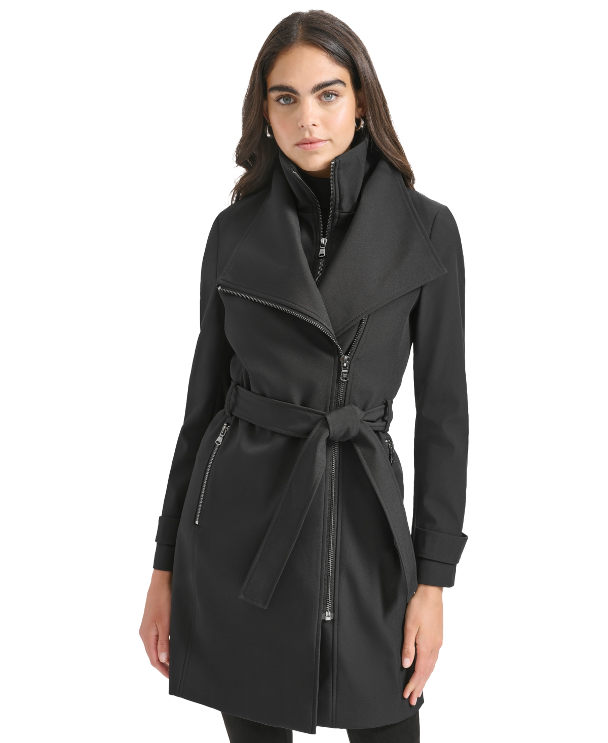Click here for Calvin Klein Womens Long Sleeve Belted Wrap Coat -... prices