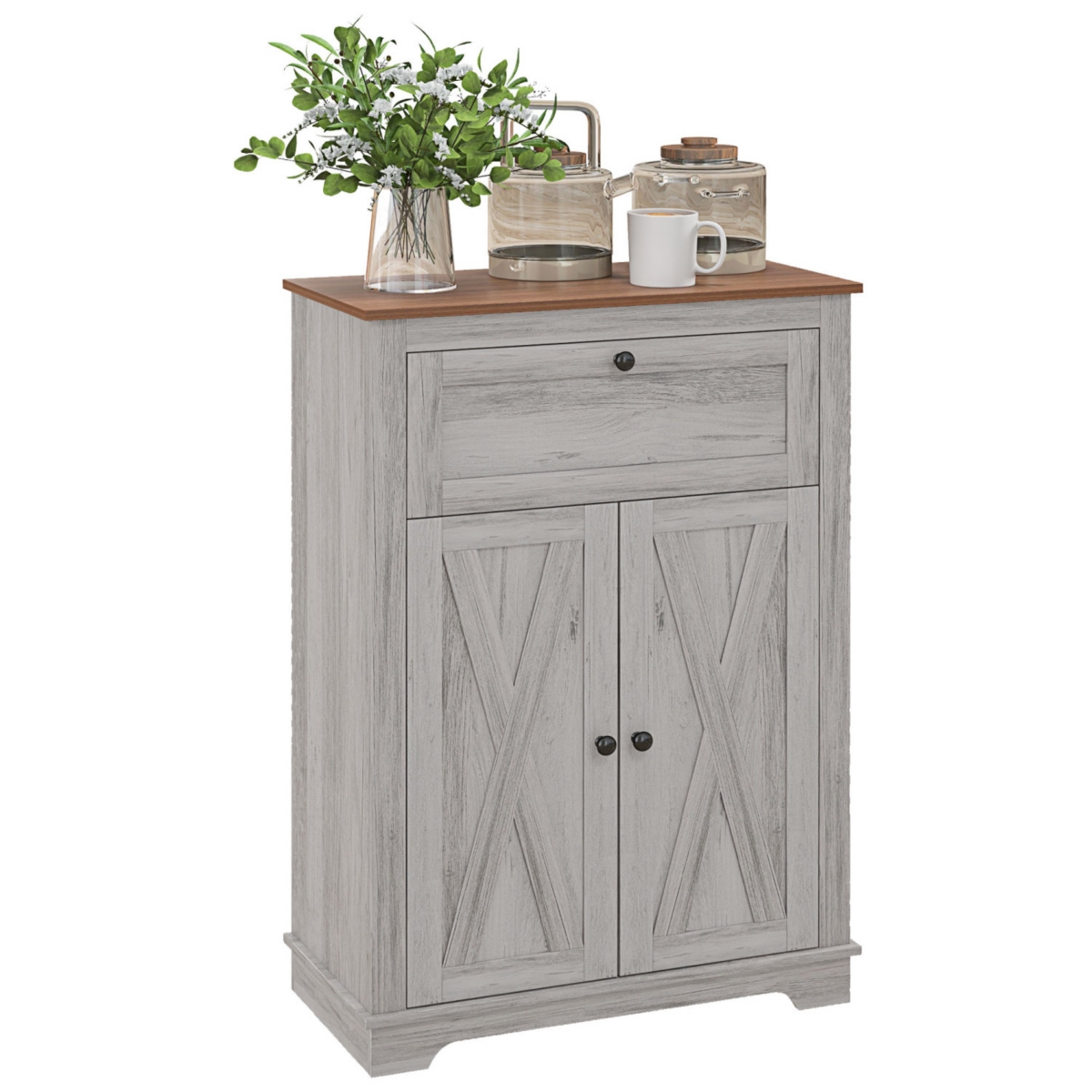 Click here for Farmhouse Barn Door Accent Cabinet  Kitchen Sidebo... prices