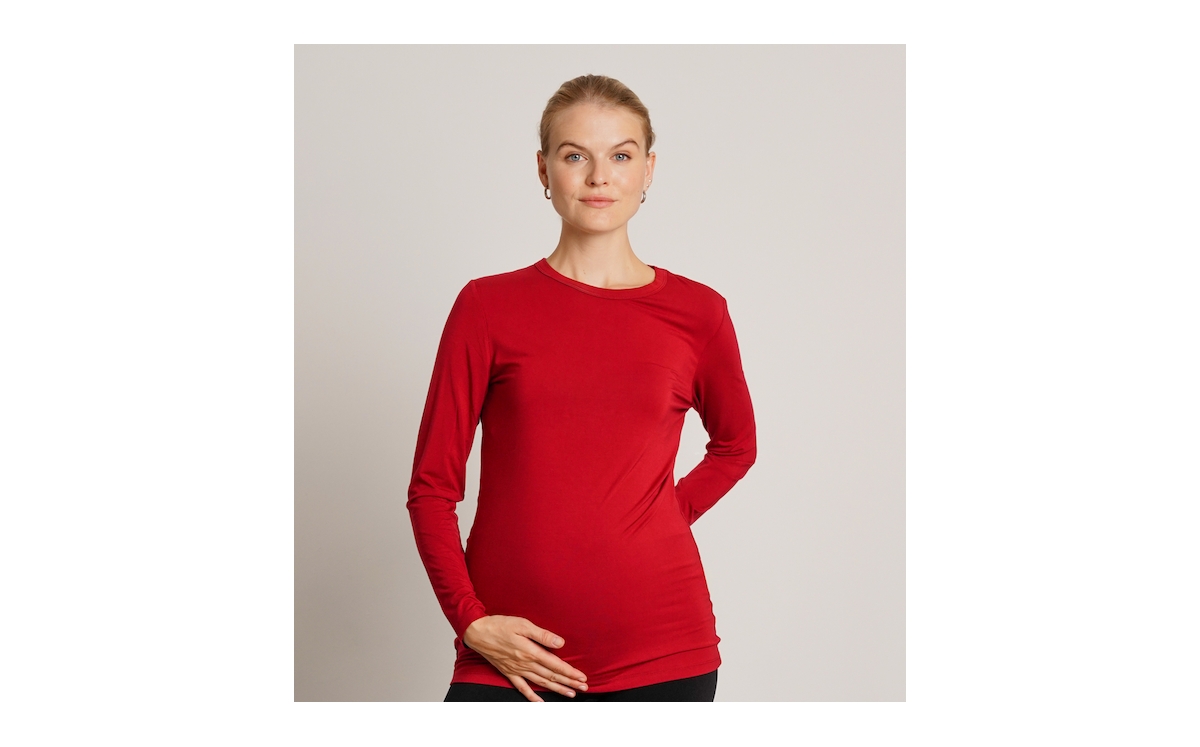 Click here for Nom Maternity Maternity Liv Long Sleeve Tee - Merl... prices