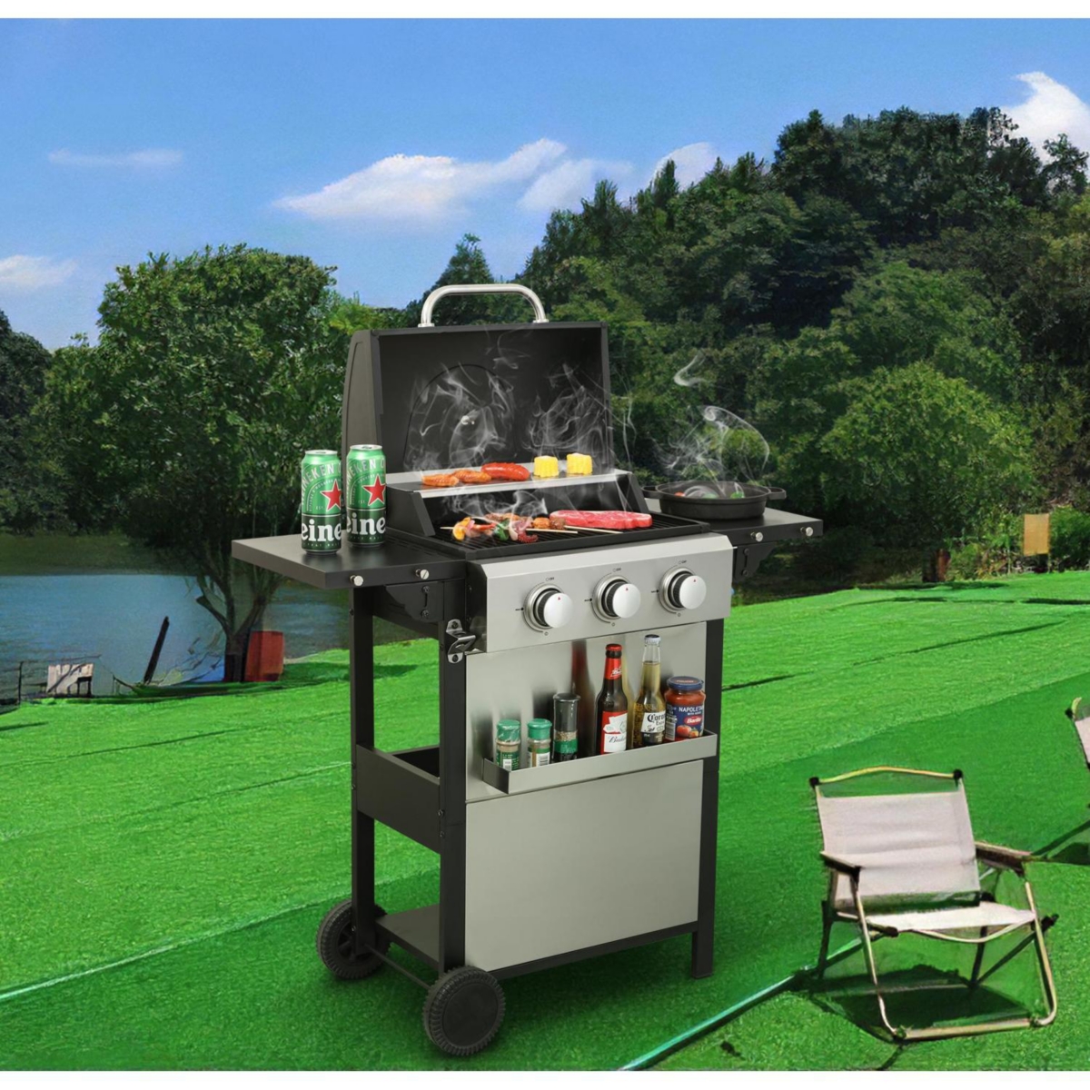 Click here for Streamdale 3-Burner Propane Bbq Grill  25 650 Btu... prices