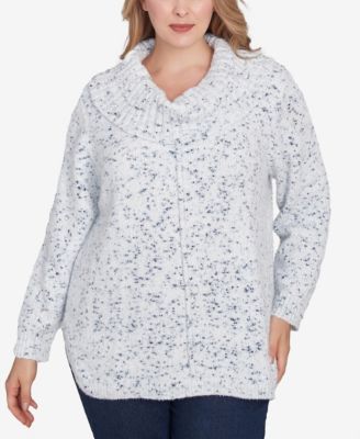 Ruby Rd. Plus Size Speckled Chenille Eyelash Pullover Sweater - Macy's