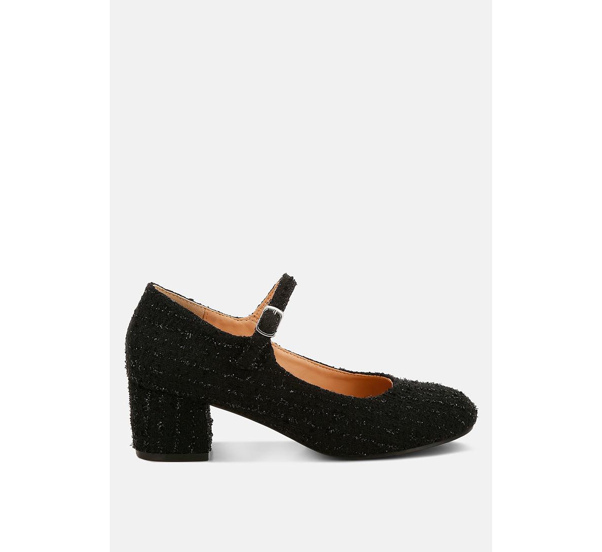 Click here for Rag & Co Antara Tweed Mary Jane Sandals - Black prices