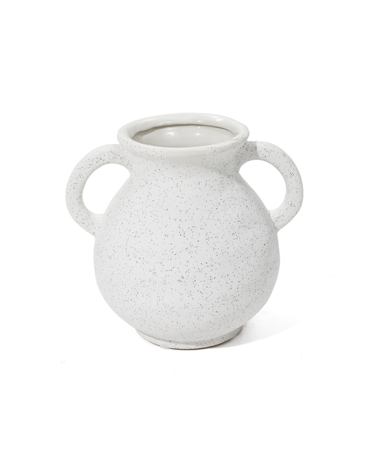 Click here for LuxenHome White Ceramic Jug Round Vase with Two Ha... prices
