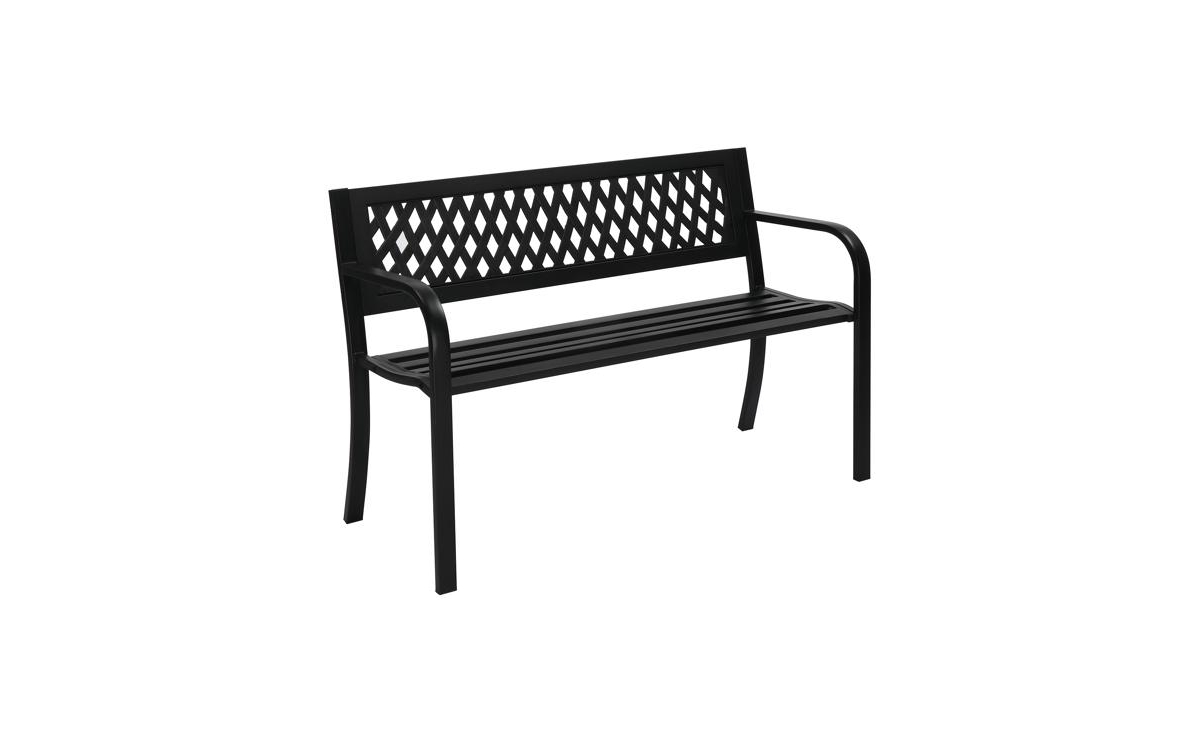 Click here for Slickblue 47-Inch Black Iron Bench with Pvc Mesh B... prices