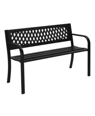 Durable Iron Bench with PVC Mesh Backrest for Garden and Outdoor Use ...