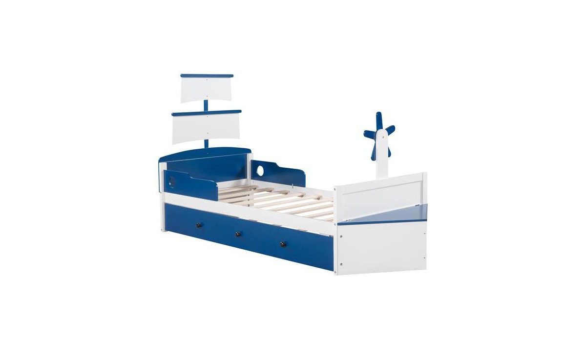 Click here for Slickblue Twin Size Boat-Shaped Platform Bed with... prices