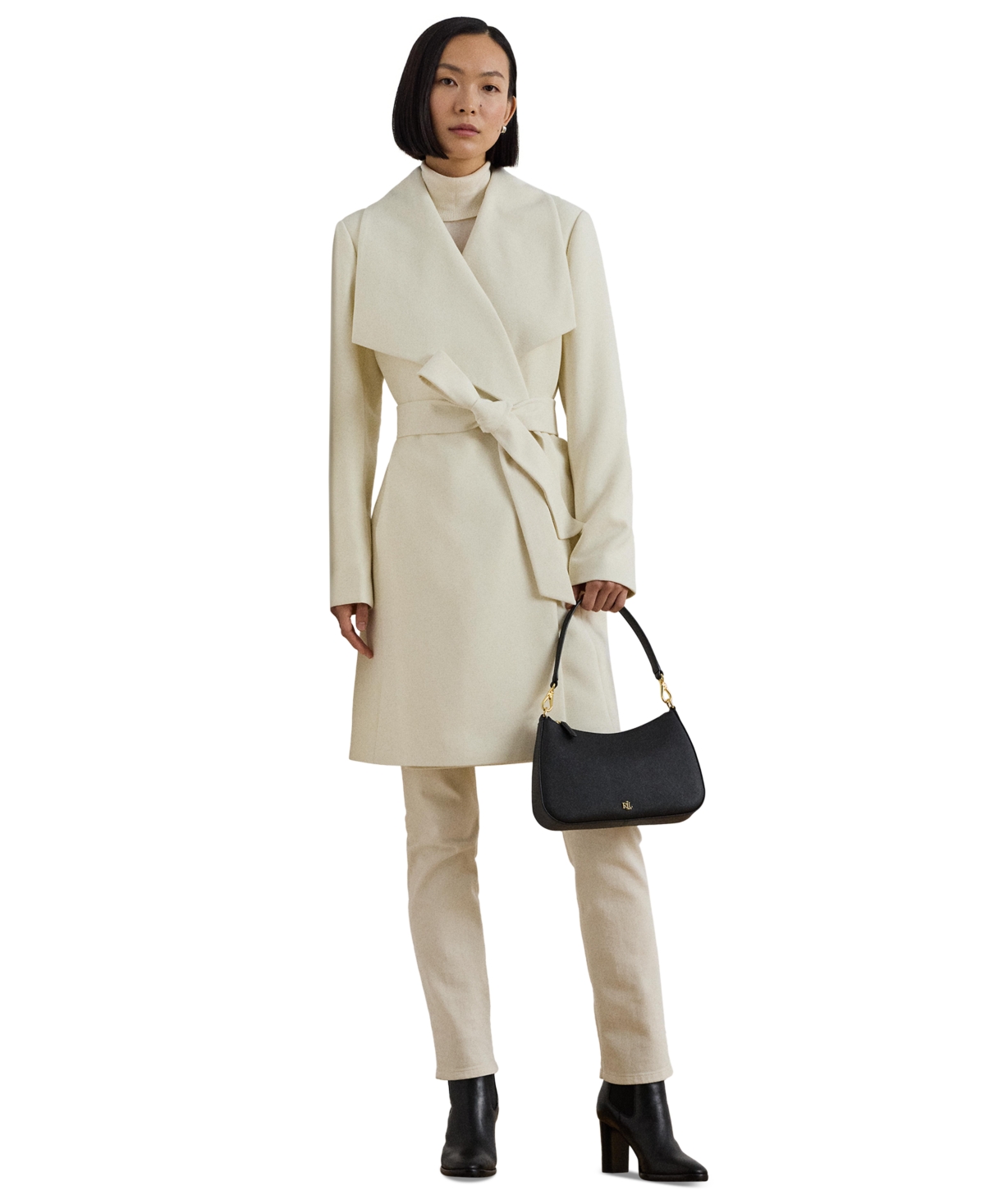 Click here for Lauren Ralph Lauren Petite Crepe Belted Wrap Coat... prices