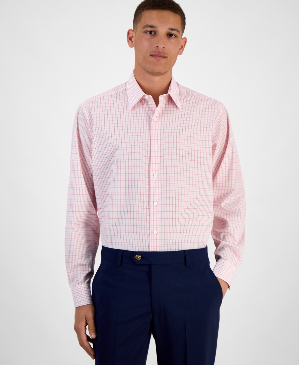 Click here for Club Room Mens Long Sleeve Button-Front Micro Chec... prices