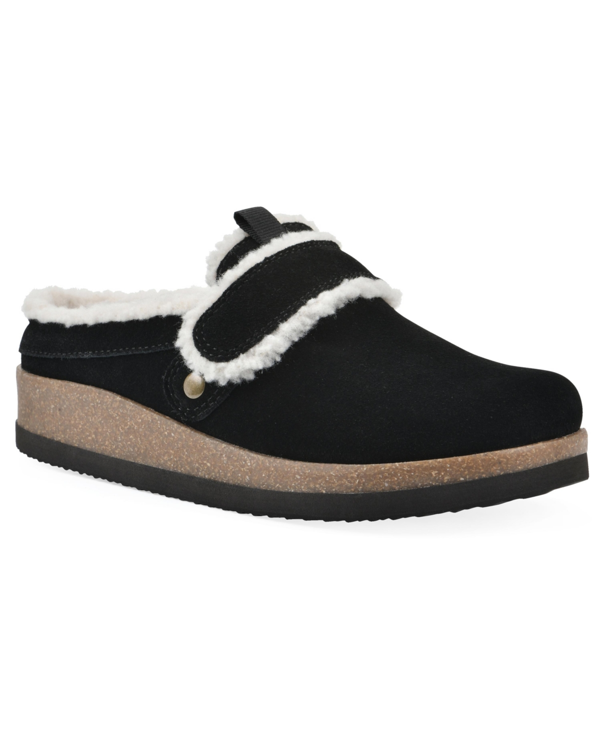 White Mountain Women's Baylen Footbed Clogs In Black Suede | ModeSens