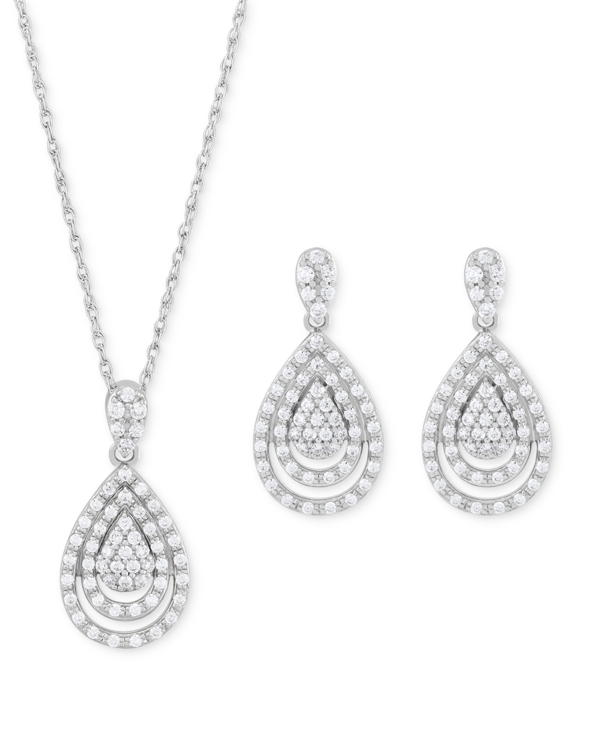 Click here for 2-Pc. Set Diamond Teardrop Pendant Necklace & Matc... prices