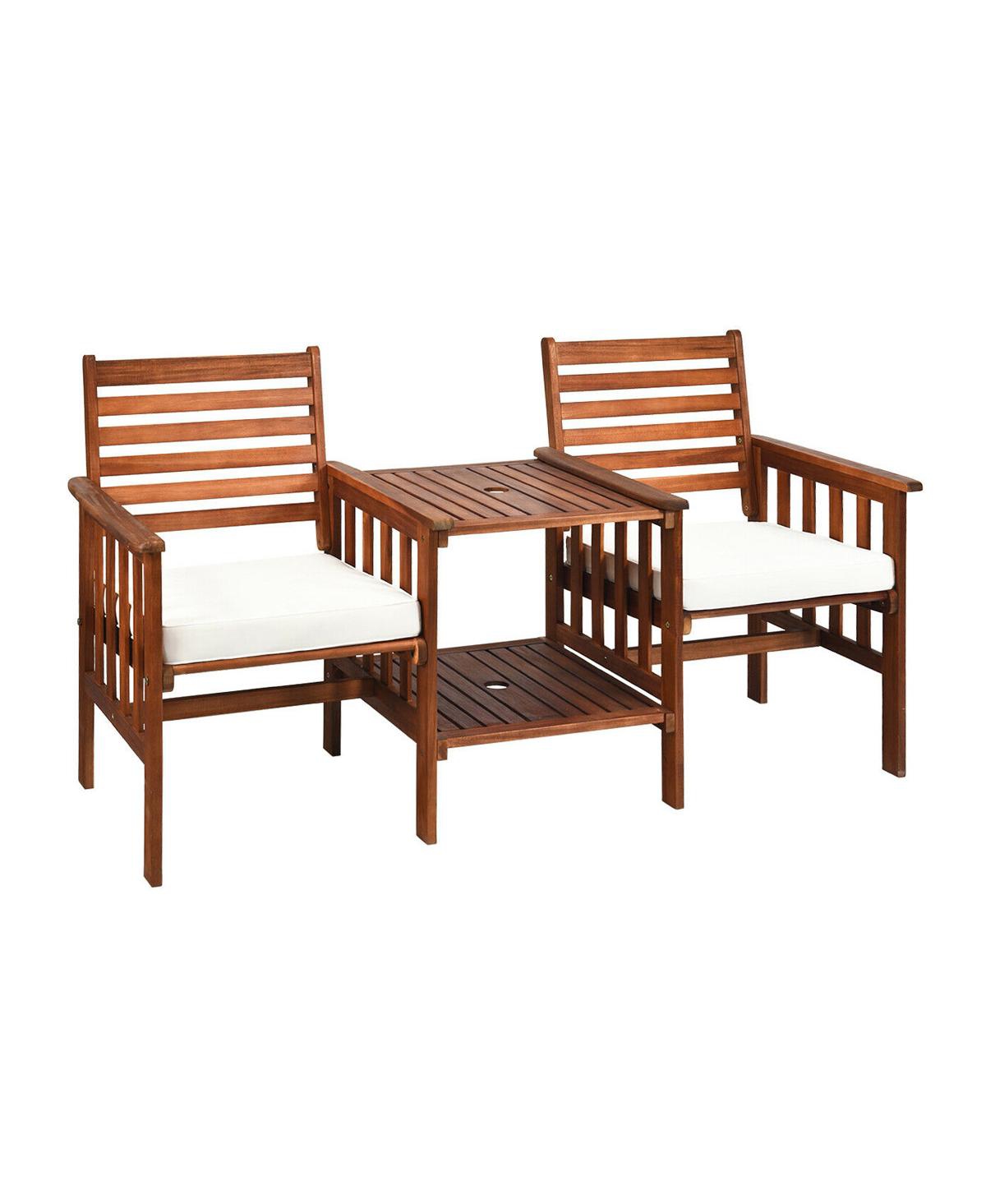 Click here for Sugift 3 Pieces Outdoor Patio Table Chairs Set Aca... prices