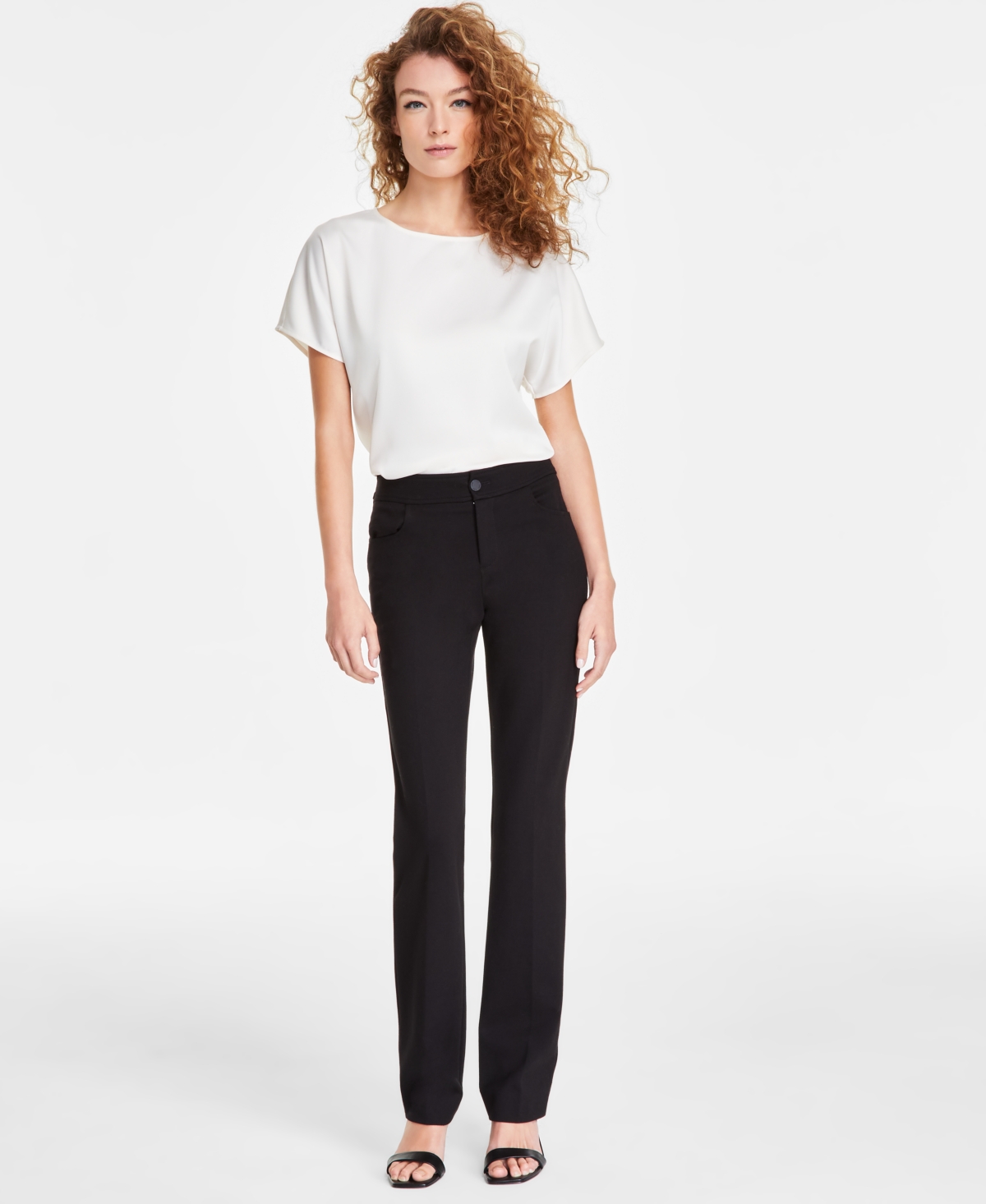 Click here for Anne Klein Womens Flare Leg Compression Pant - Bla... prices