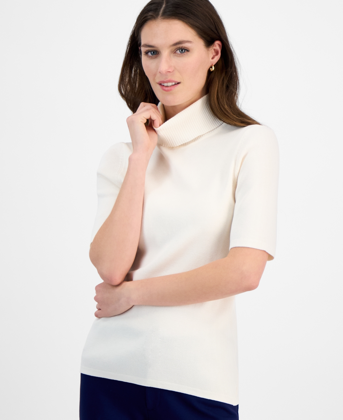 Click here for Anne Klein Womens Half-Sleeve Turtleneck Sweater -... prices