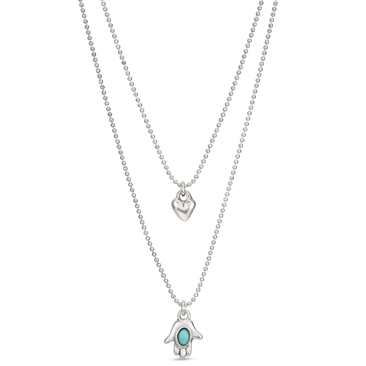 Click here for UNOde50 Sterling Silver Heart and Hand Charms Neck... prices