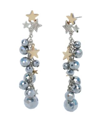 Betsey Johnson Faux Stone Midnight Magic Disco Ball Linear Earrings - Macy's