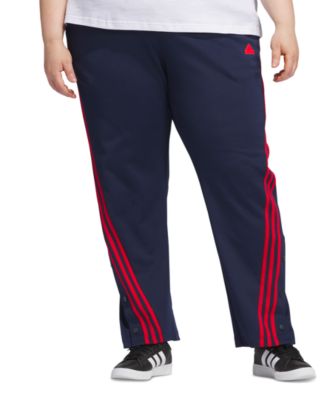 adidas Plus Size Three-Stripe Snap-Hem Track Pants - Macy's