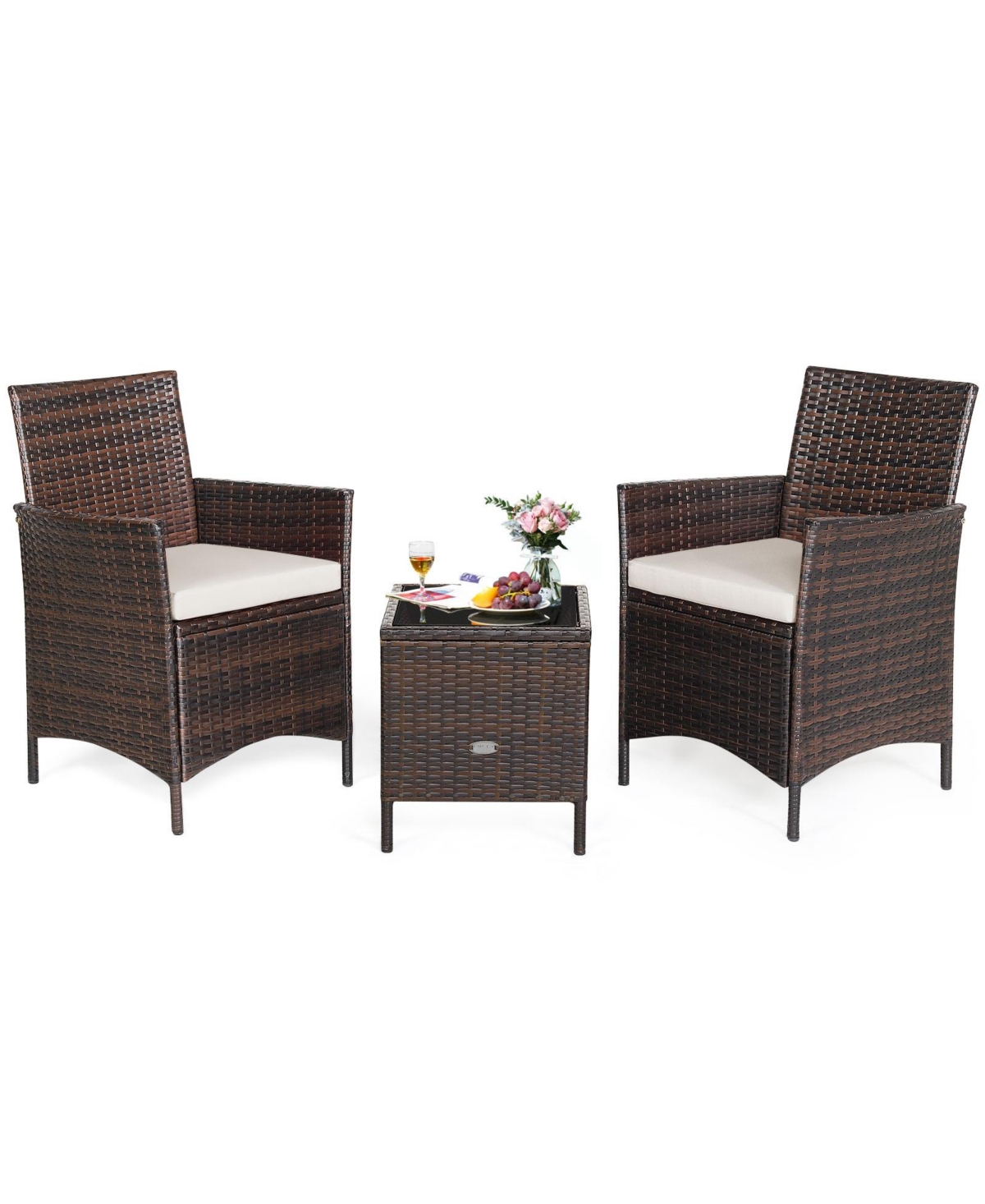 Click here for Sugift 3 Pieces Patio Cushioned Rattan Converstaio... prices