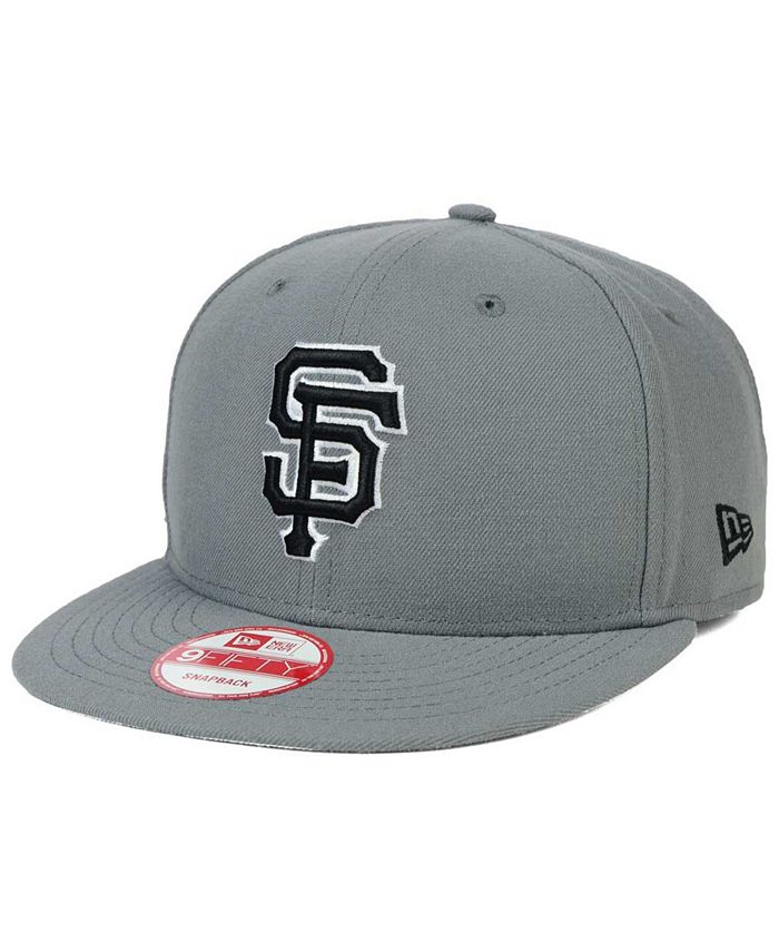 New Era San Francisco Giants Gray Black White 9FIFTY Snapback Cap - Macy's