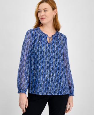 JM Collection Women's Printed Blouse, Exclusively at Macy's - Macy's