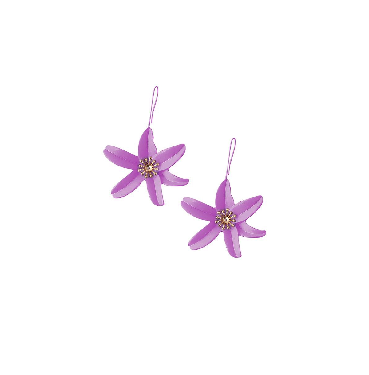 Click here for Sohi Womens Flora Drop Earrings - Purple prices