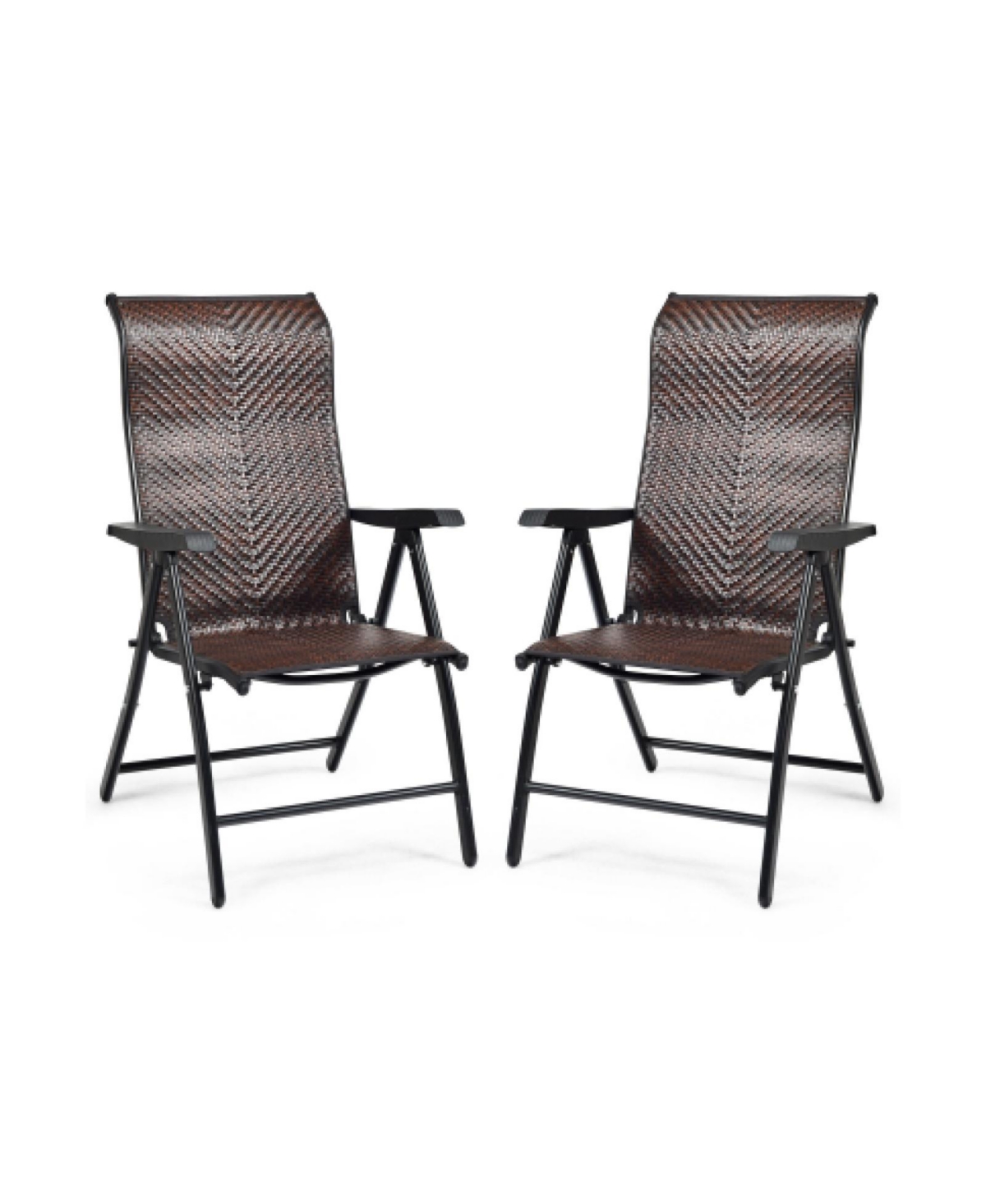 Click here for Sugift 2 Pieces Patio Rattan Folding Reclining Cha... prices