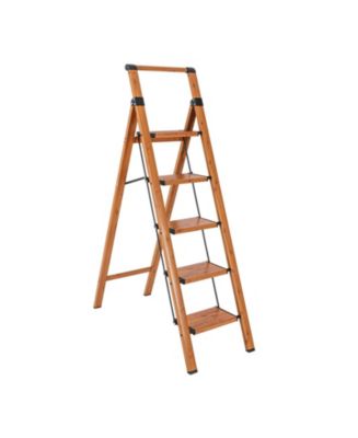 Flynama 5 Step Stool Folding Step Stool with Handrails, Sturdy Step ...