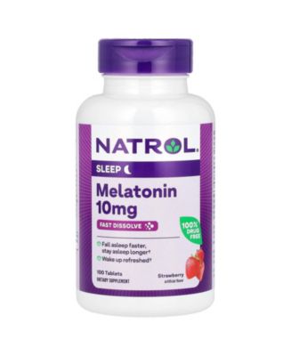 Natrol Melatonin Fast Dissolve Strawberry 10 mg - 100 Tablets - Macy's