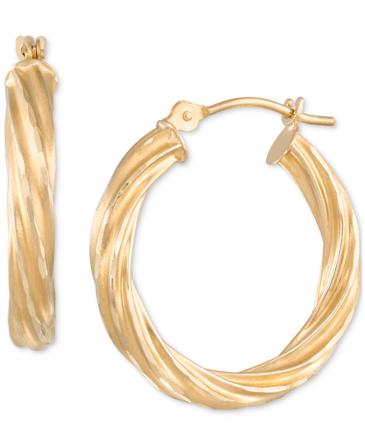 Click here for Macys Rope Textured Hoop Earrings in 10k Yellow Go... prices