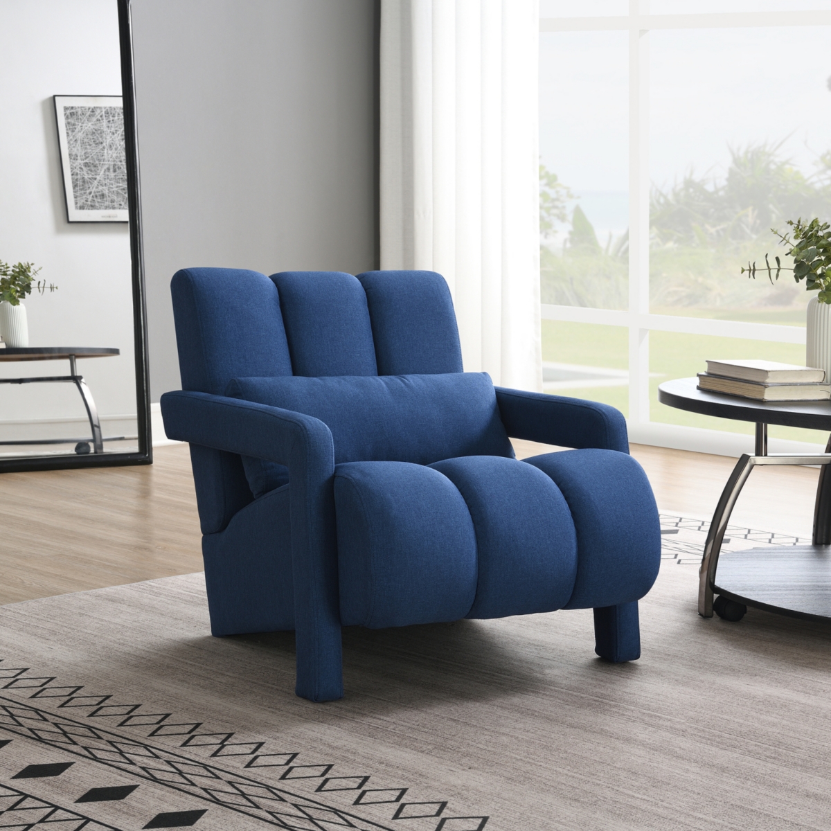 Click here for Streamdale Modern Linen Accent Chair with Pillow -... prices