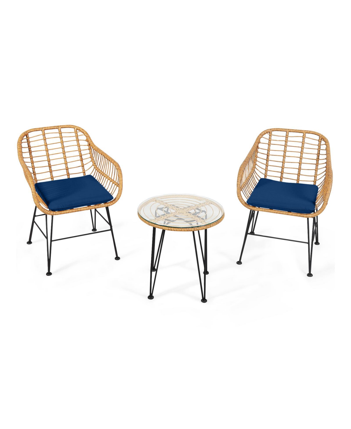 Click here for Sugift 3 Pieces Rattan Furniture Set with Cushione... prices