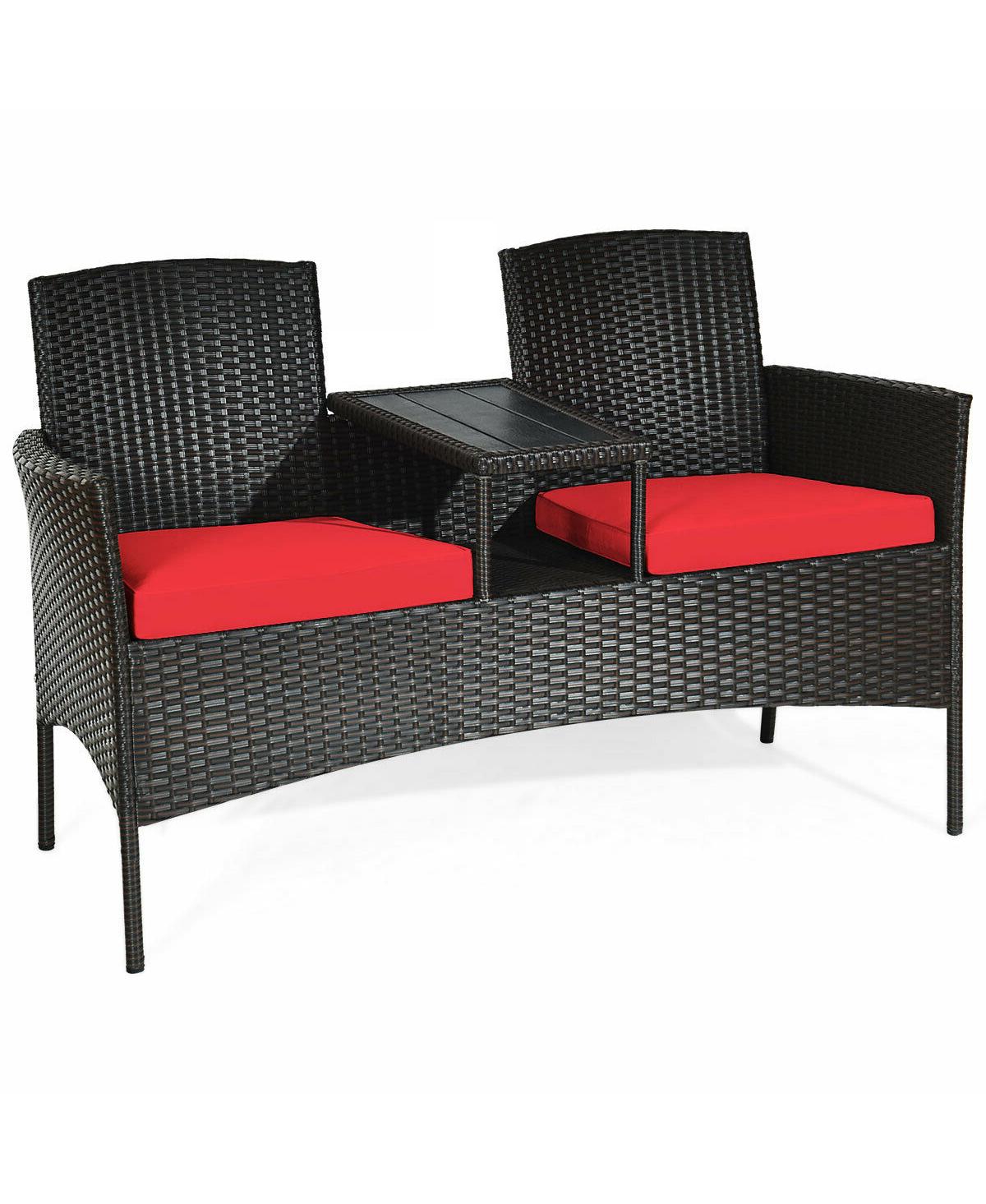Click here for Sugift Modern Patio Set with Built-in Coffee Table... prices