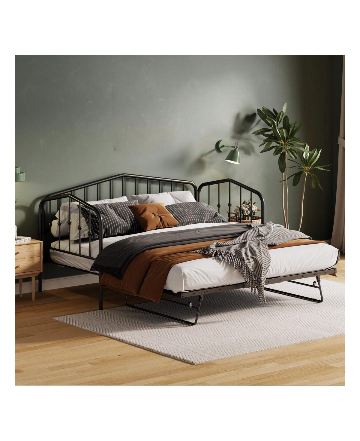 Click here for gaomon Twin Size Metal Daybed With Trundle Sofa Be... prices