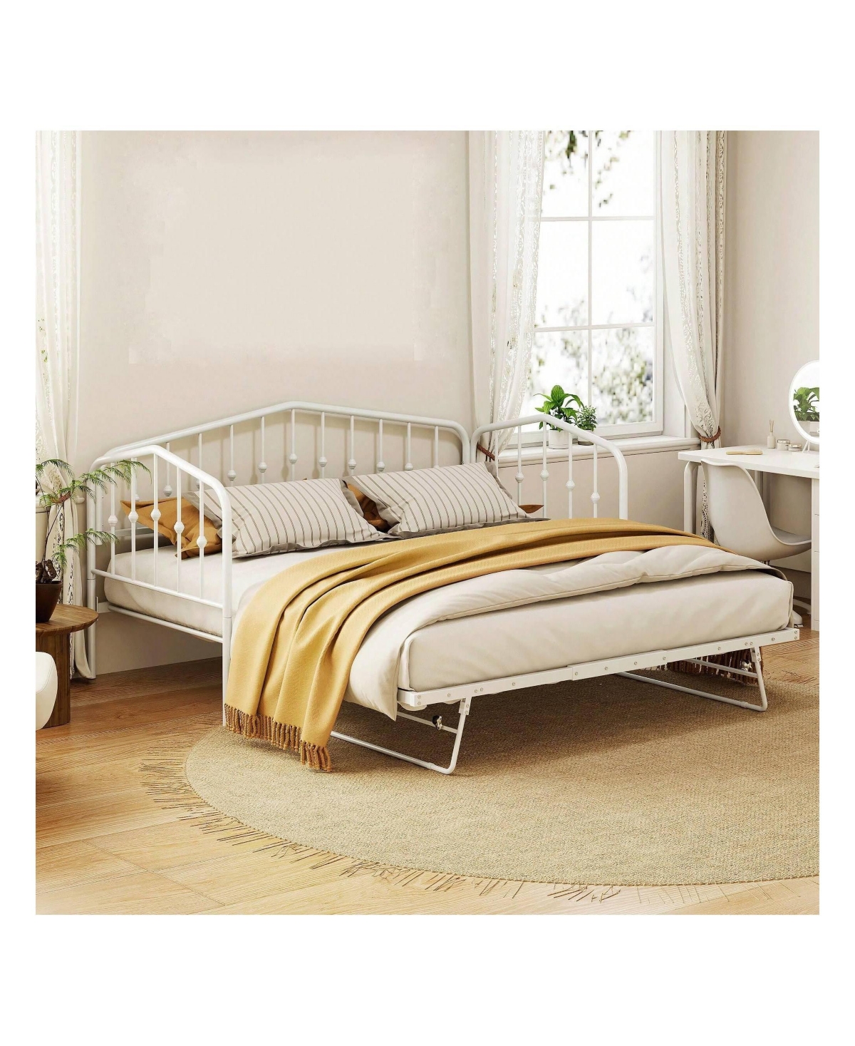 Click here for gaomon Twin Size Metal Daybed With Trundle Sofa Be... prices